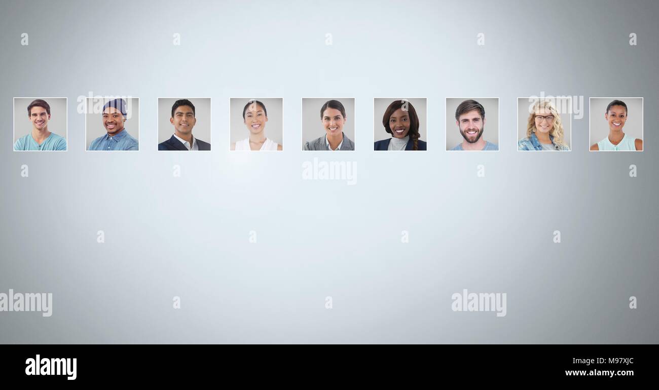 portrait profiles of different people Stock Photo - Alamy