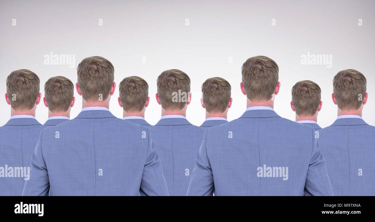 Clone men in group Stock Photo - Alamy