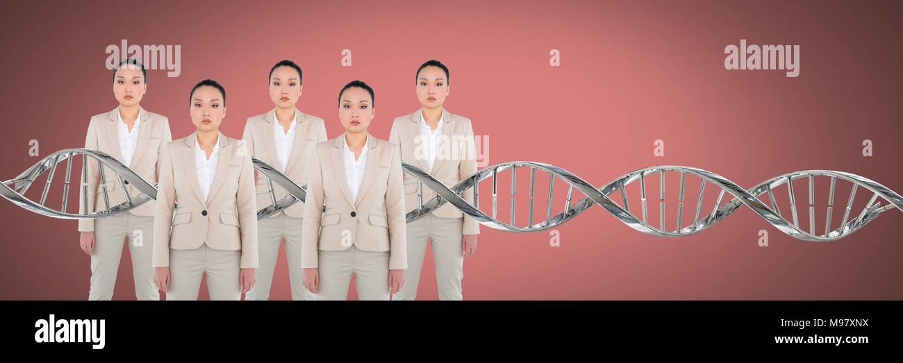Clone women with genetic DNA Stock Photo - Alamy