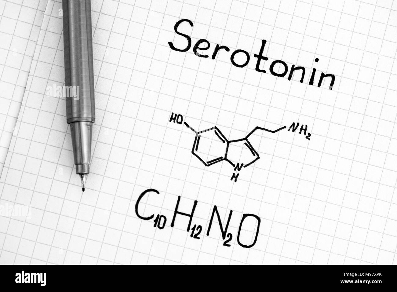 Chemistry chemical formula serotonin hi-res stock photography and ...