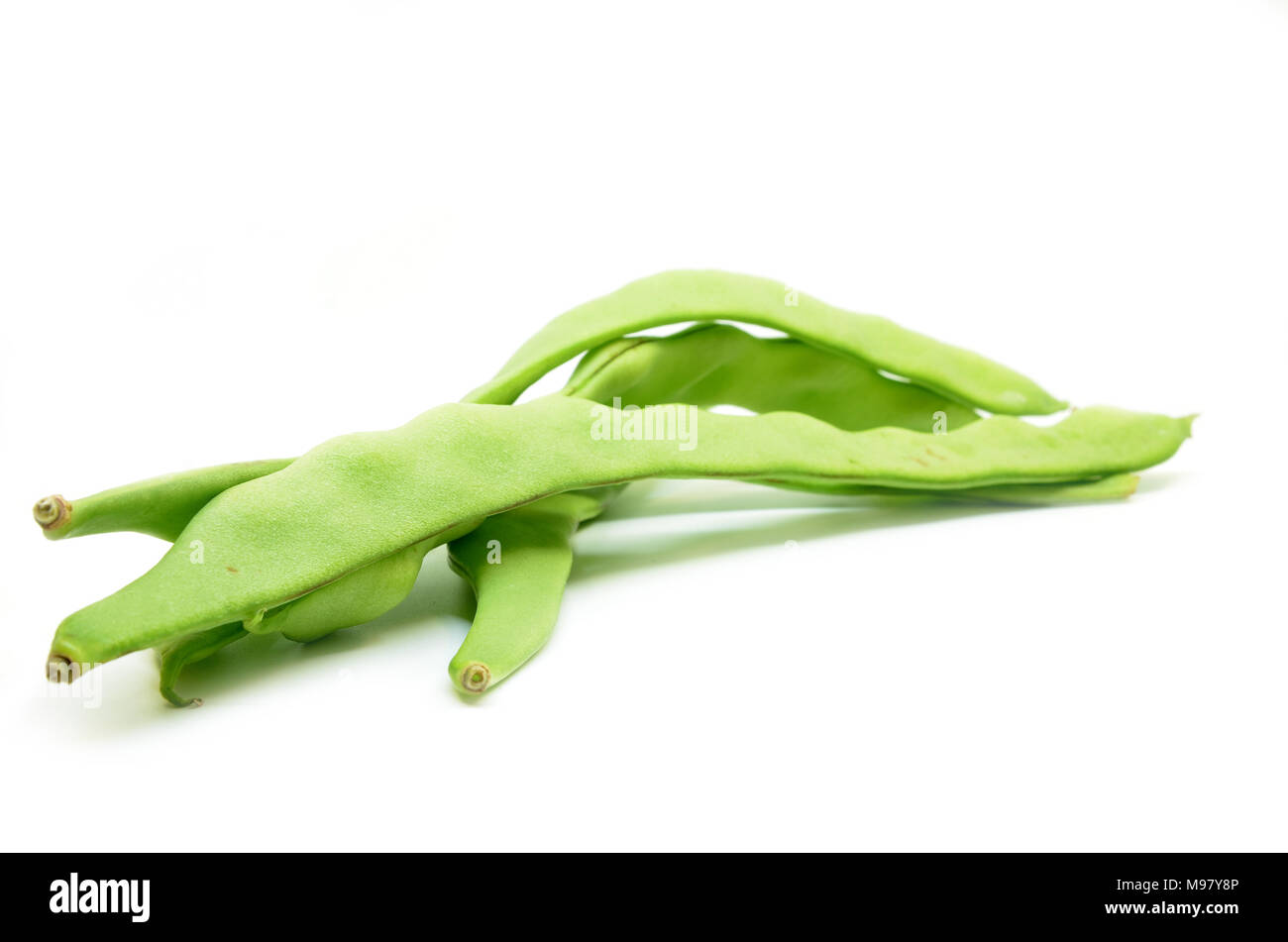 Fresh green hyacinth beans isolated on a white background Stock Photo ...