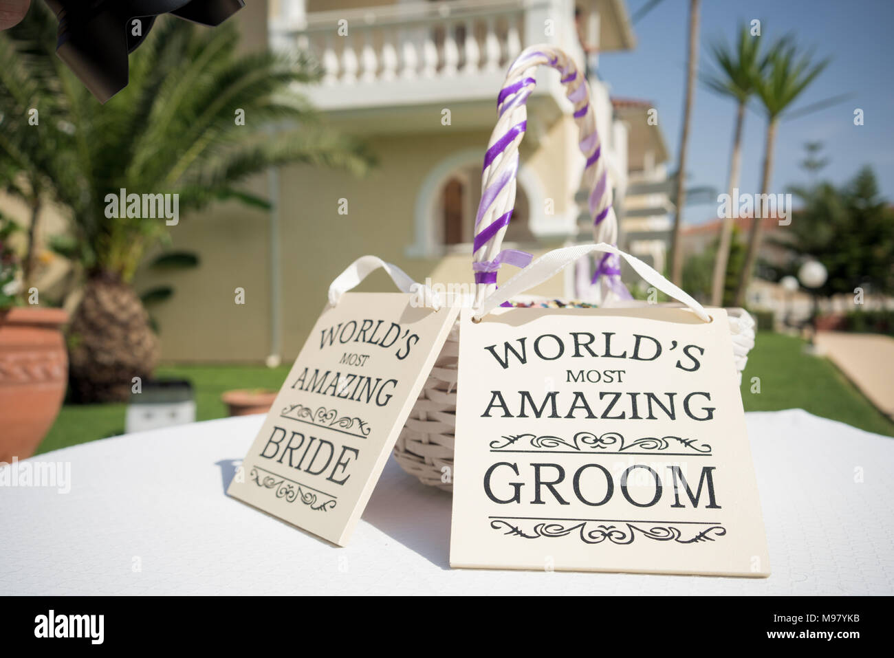Memorable signs for an unforgettable wedding Stock Photo - Alamy