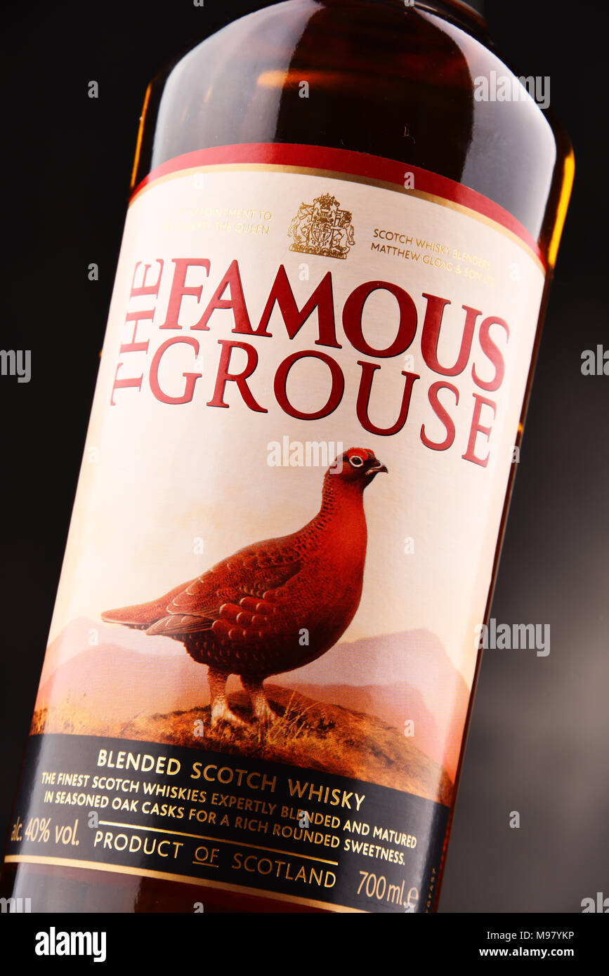 POZNAN, POLAND - MAR 9, 2018: Bottle of The Famous Grouse, a brand of ...