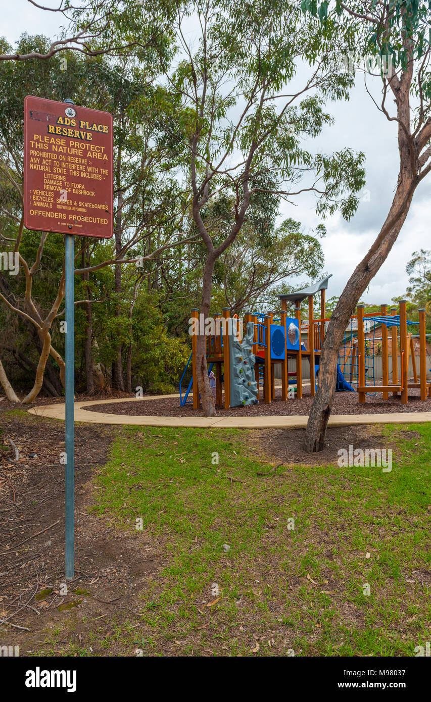 Suburban Menai. View of kids play area at Konrads Place Reserve. MENAI ...