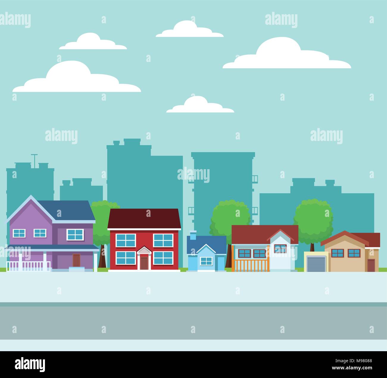 City buildings cartoon Stock Vector Image & Art - Alamy