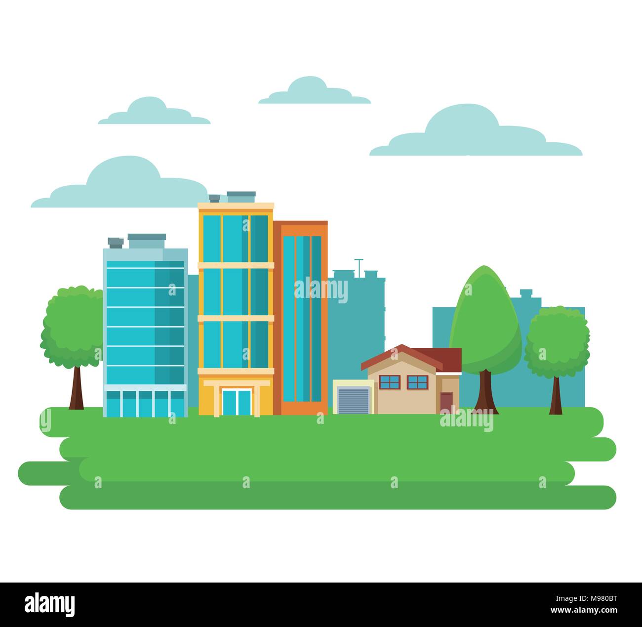 City buildings cartoon Stock Vector Image & Art - Alamy