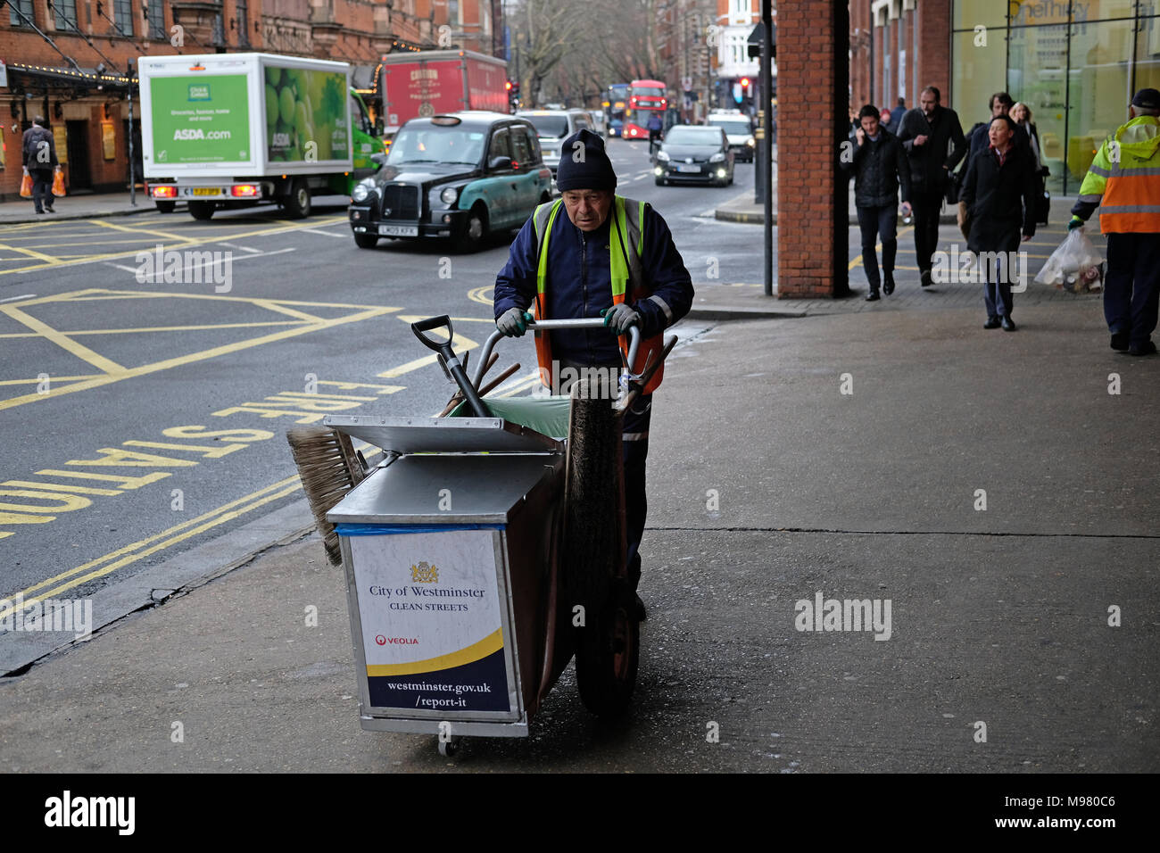 Street cleaner on London streets Stock Photo - Alamy