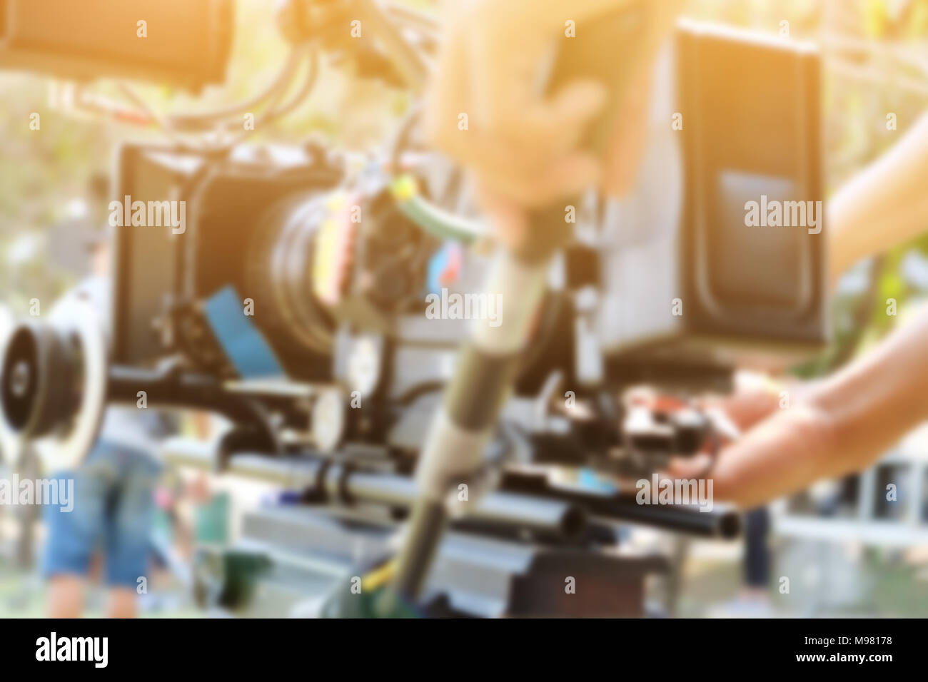Behind the scenes background, Cinema Camera on Film Set Stock Photo - Alamy