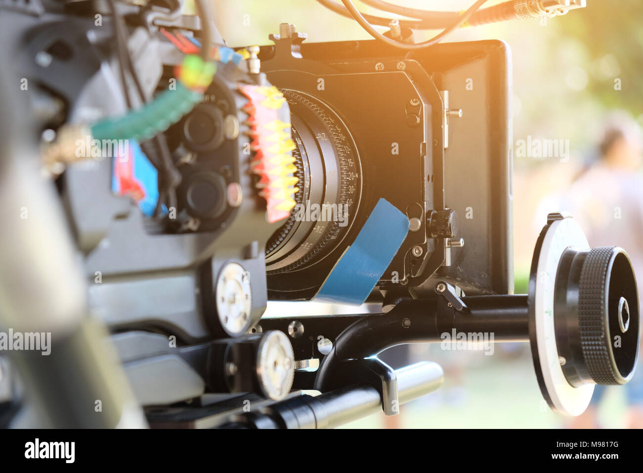 Behind the scenes background, Cinema Camera on Film Set Stock Photo - Alamy