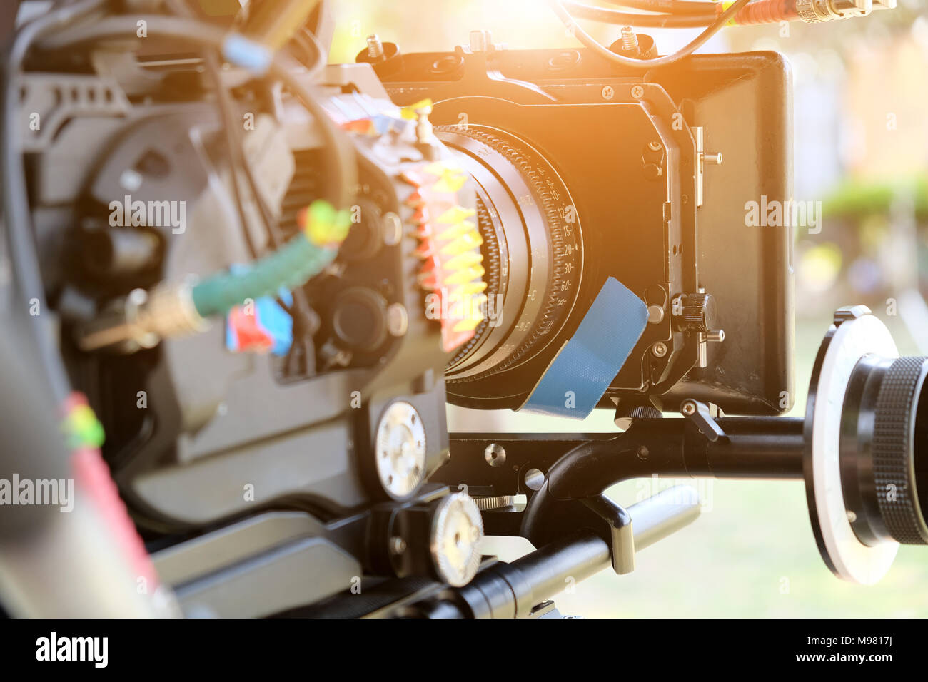 Behind the scenes background, Cinema Camera on Film Set Stock Photo - Alamy