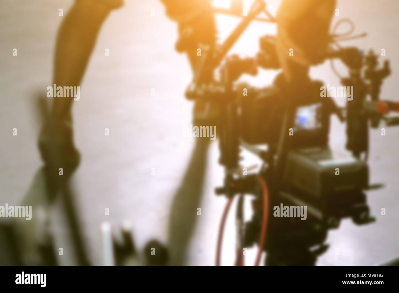 Behind the scenes background, Cinema Camera on Film Set Stock Photo - Alamy