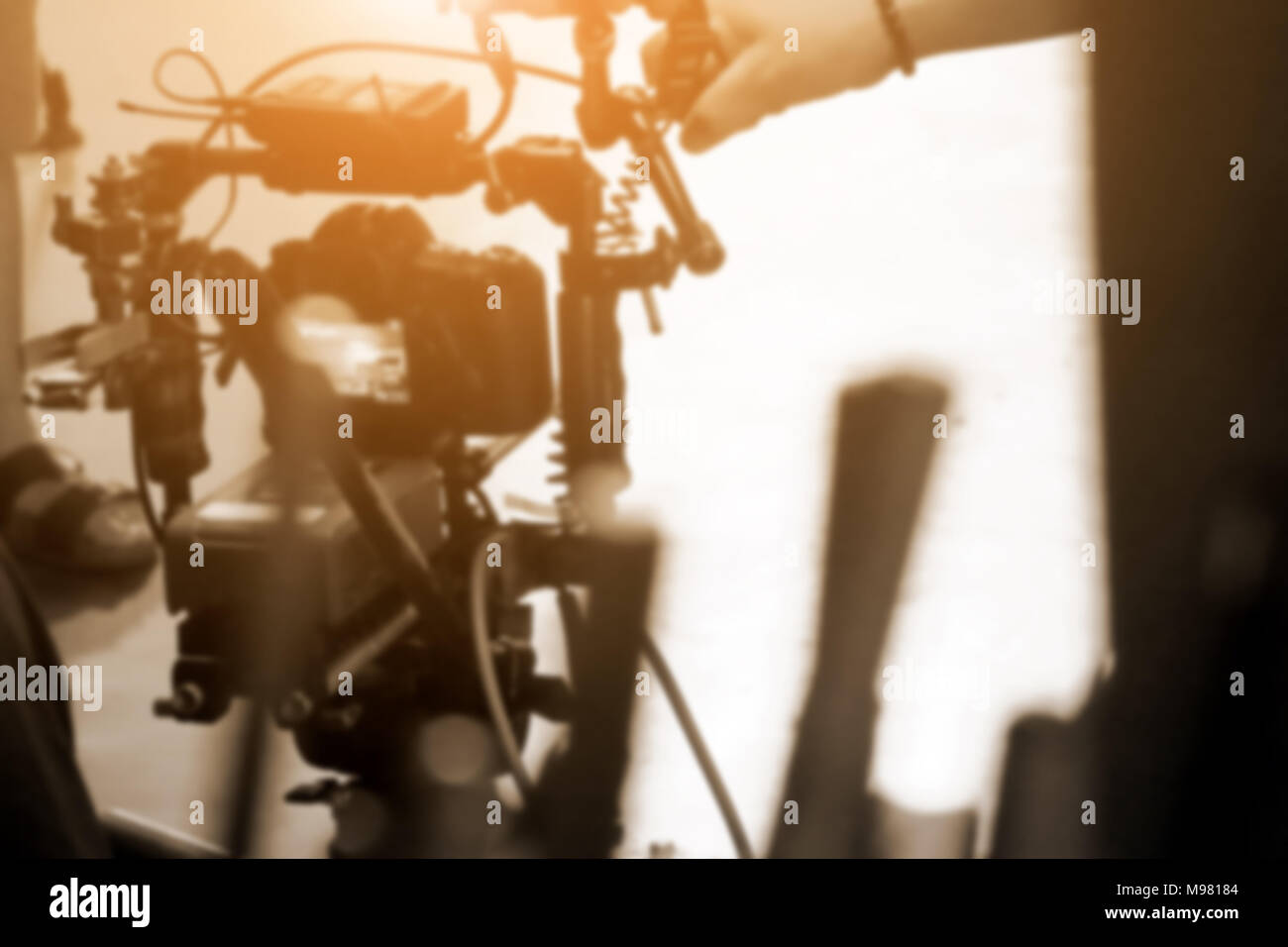 Behind the scenes background, Cinema Camera on Film Set Stock Photo - Alamy