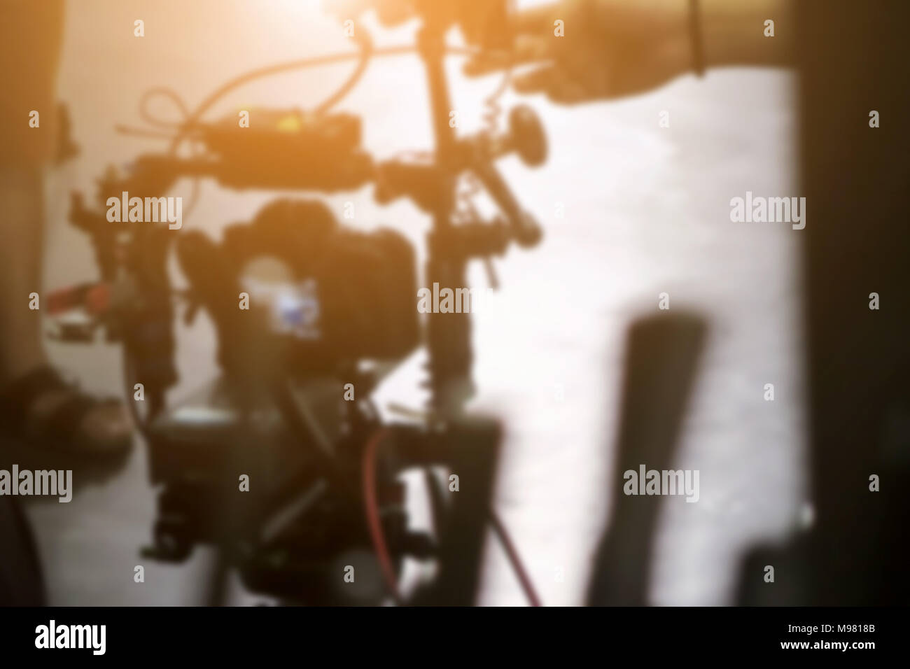 Behind the scenes background, Cinema Camera on Film Set Stock Photo - Alamy