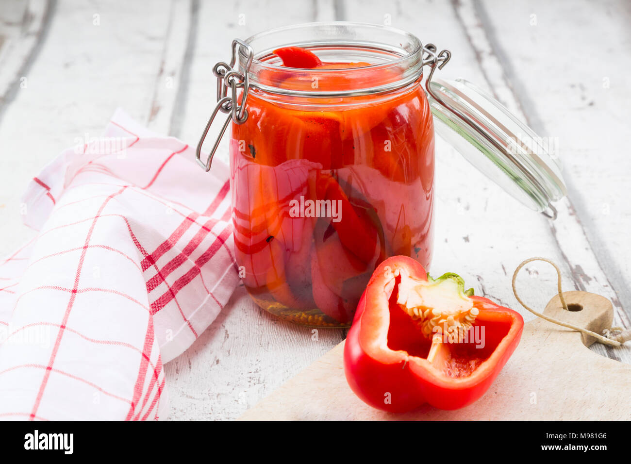 Pickled roasted paprika Stock Photo - Alamy