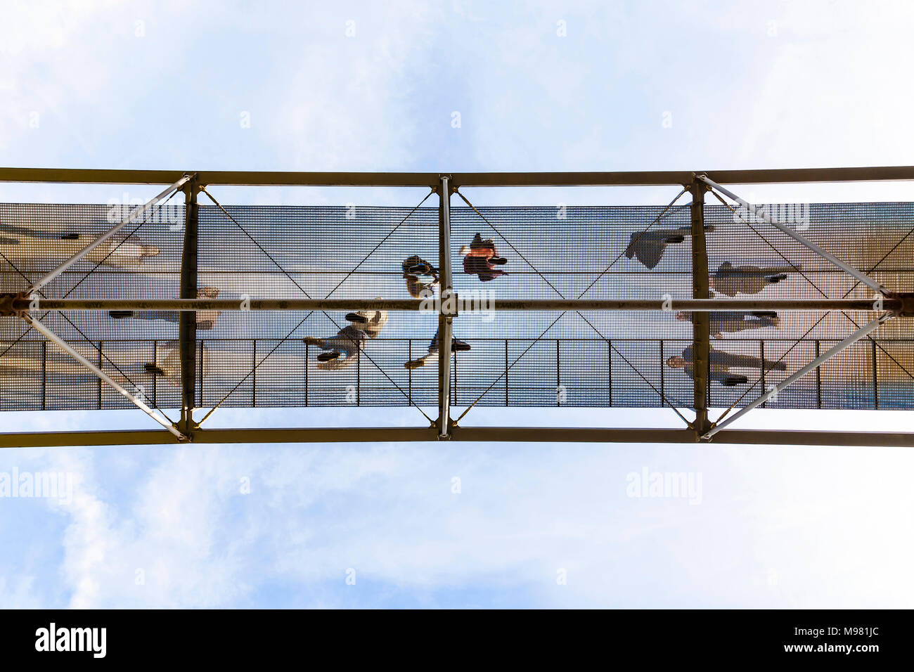 Germany, Stuttgart, free-floating pedestrian bridge Stock Photo - Alamy
