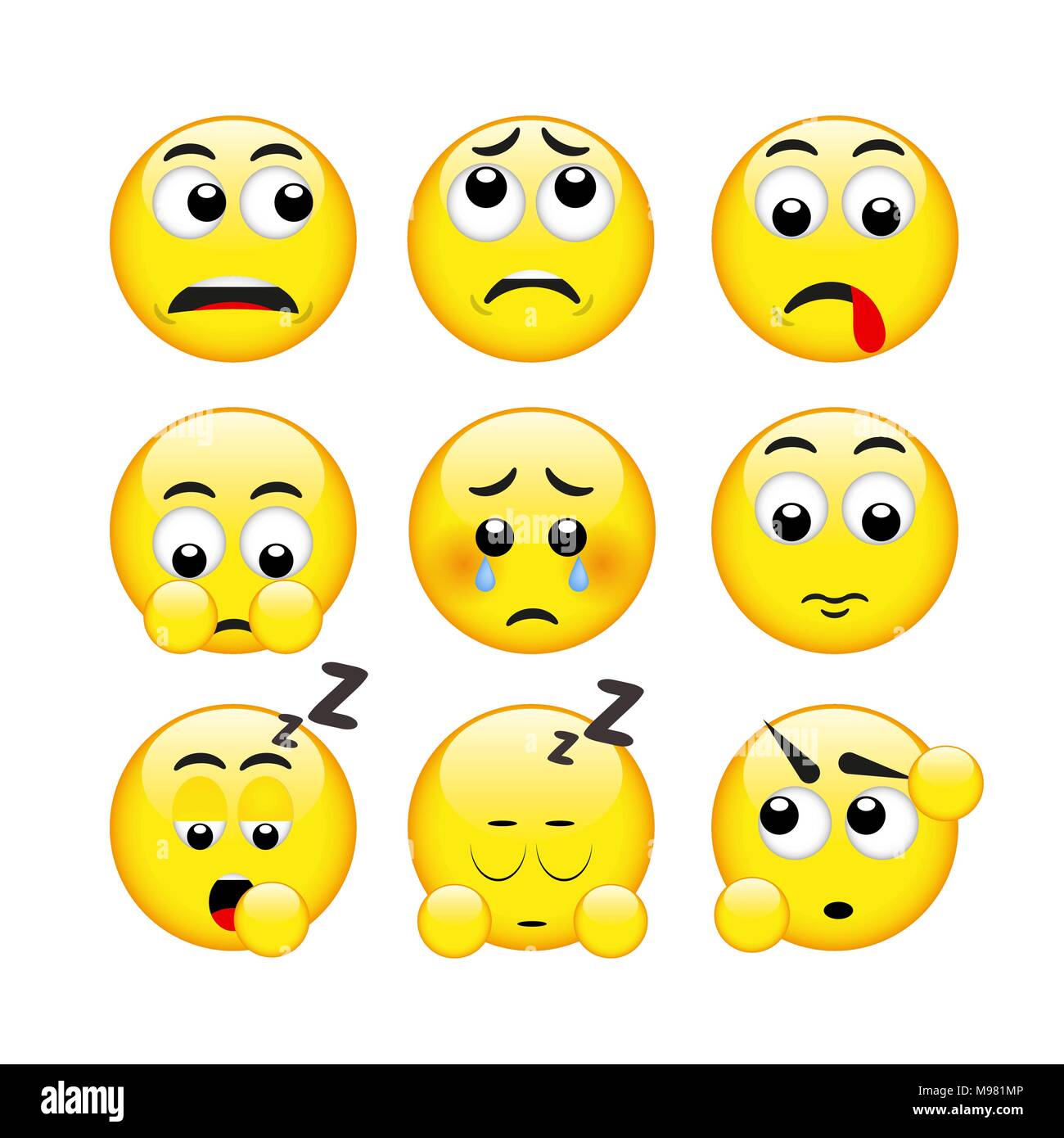 Set of Emotions, Vector, Illustration, Eps File Stock Vector Image ...