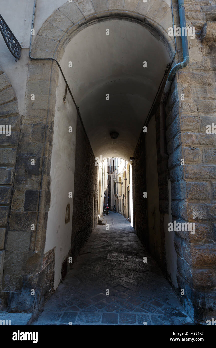Florence street view, the capital city of Tuscany region, Italy ...