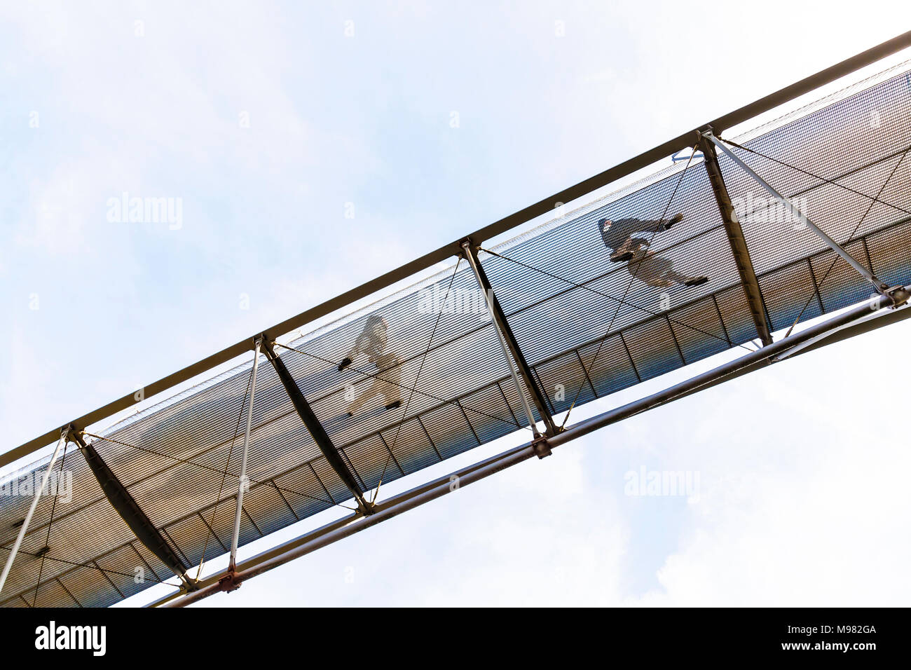 Germany, Stuttgart, free-floating pedestrian bridge Stock Photo - Alamy