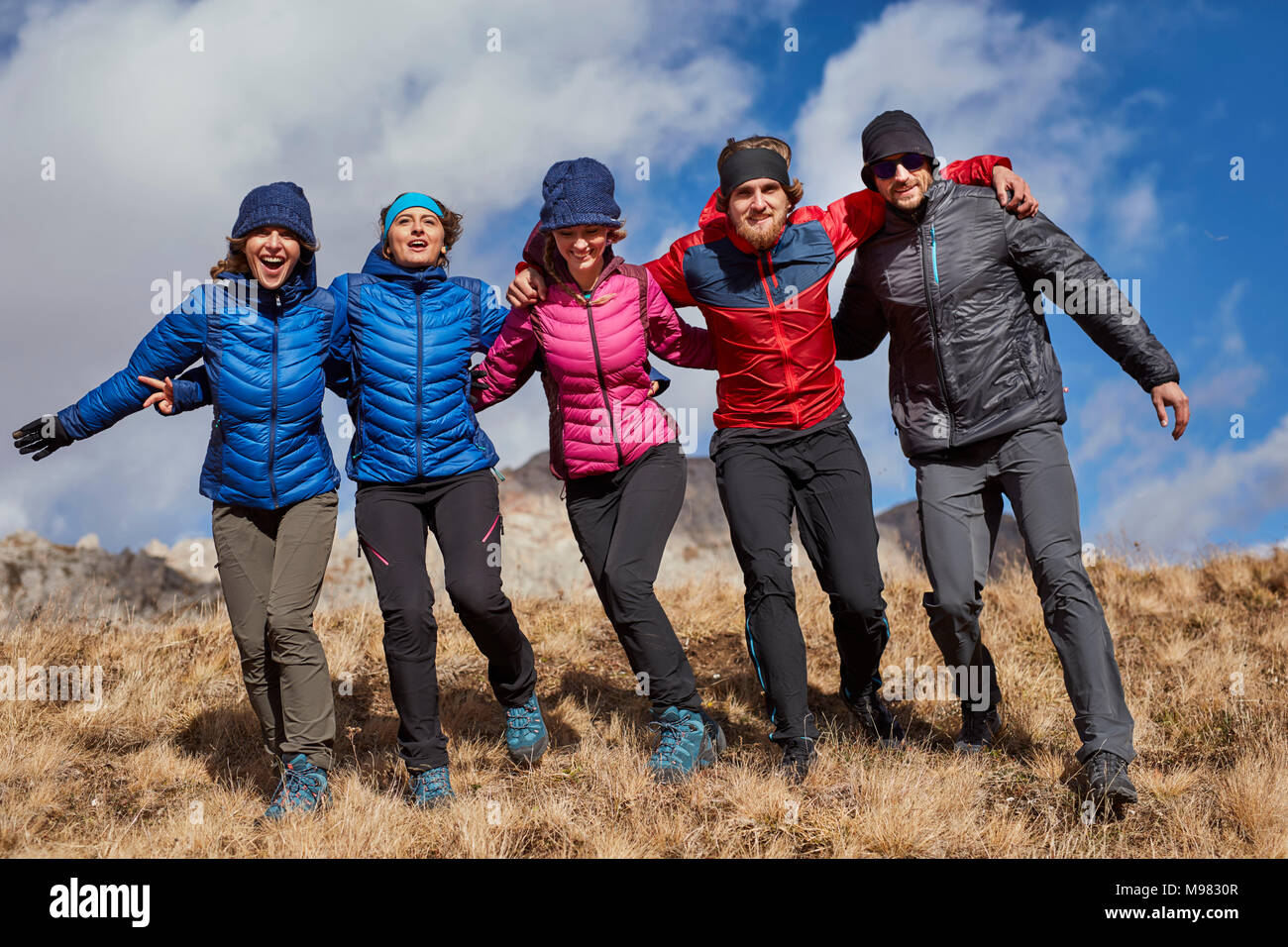 Happy friends the mountains hi-res stock photography and images - Alamy