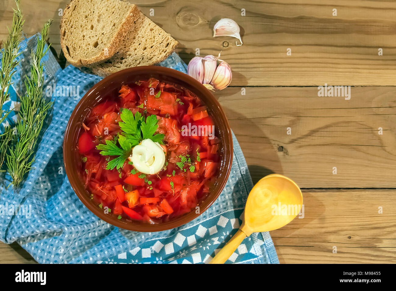 Traditional ukrainian borscht meat vegetables hi-res stock photography ...