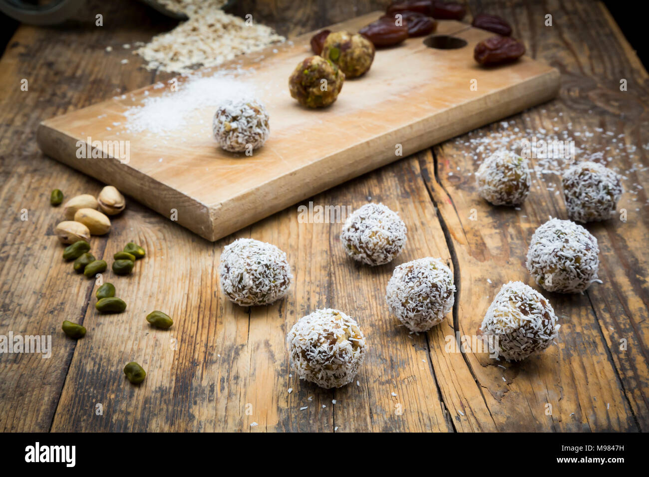 Pistachio nut date balls hi-res stock photography and images - Alamy