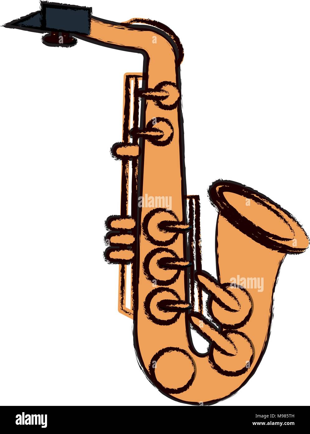 saxophone instrument icon over white background, colorful design ...