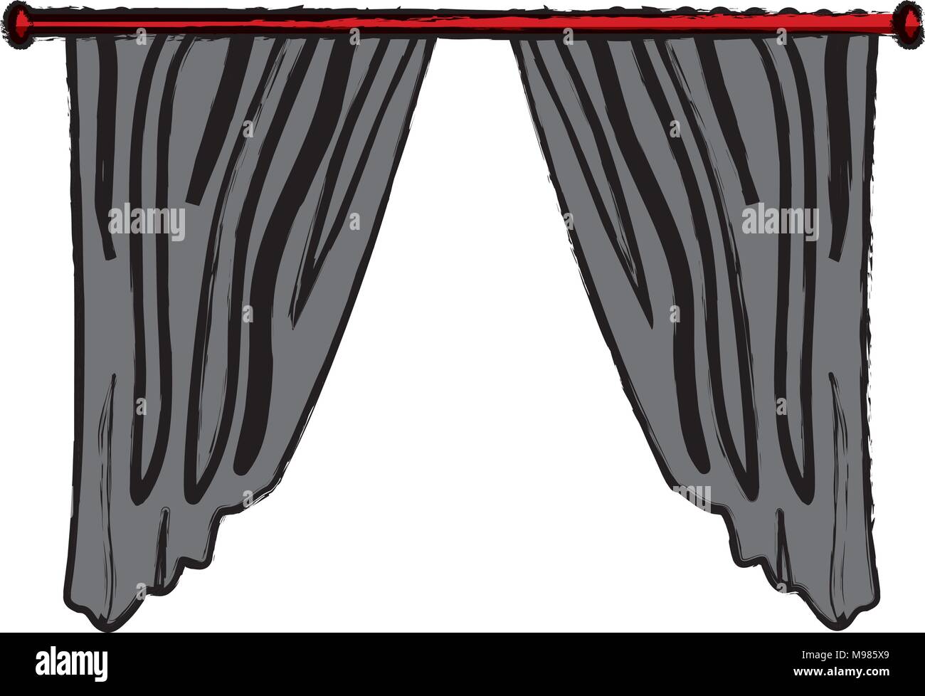 home curtains icon over white background, vector illustration Stock ...