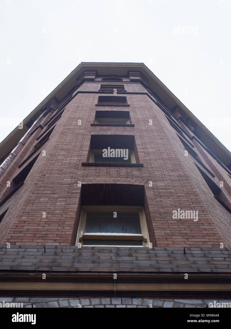 Brick Building Corner Windows Architecture Stock Photo - Alamy
