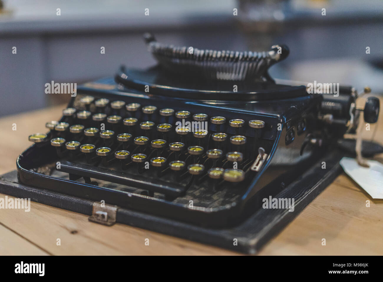 Old black typewriter Stock Photo - Alamy