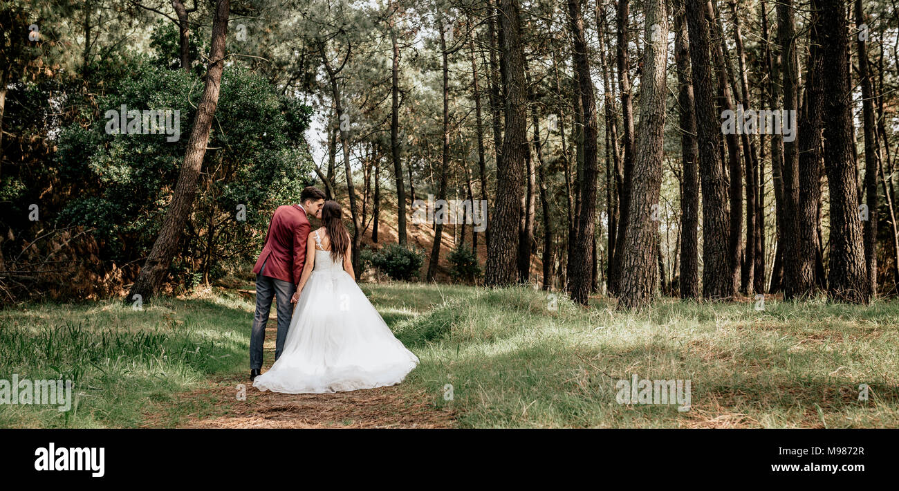 Bride and groom back view hi-res stock photography and images - Alamy