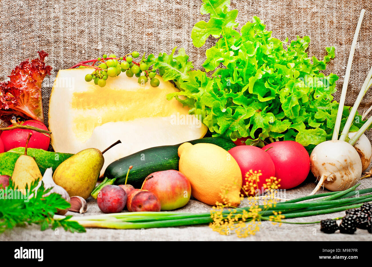 Various fruits vegetables still life hi-res stock photography and ...