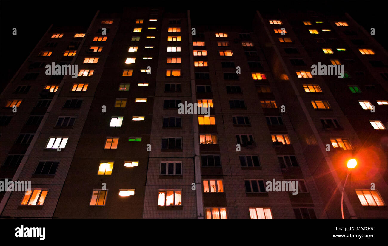 evening windows in ghetto Stock Photo - Alamy