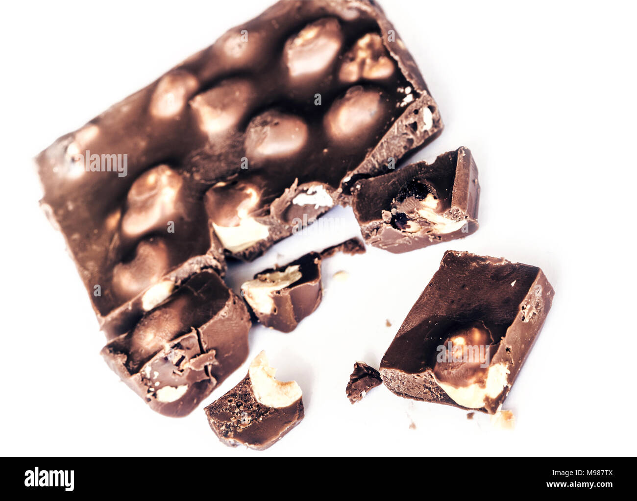 Broken chocolate bar yummy hi-res stock photography and images - Alamy