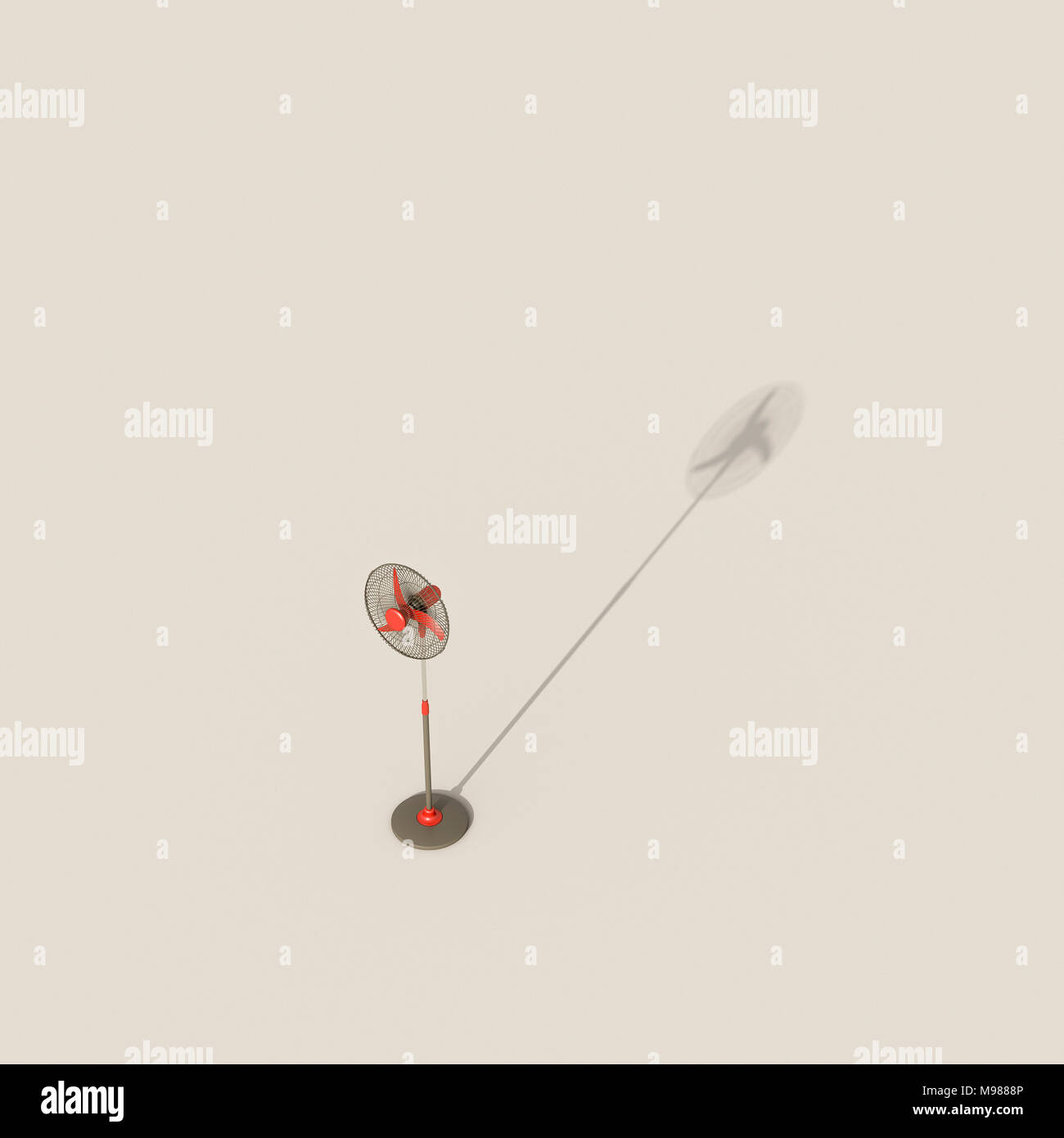 Fan with cast shadow, 3d rendering Stock Photo - Alamy