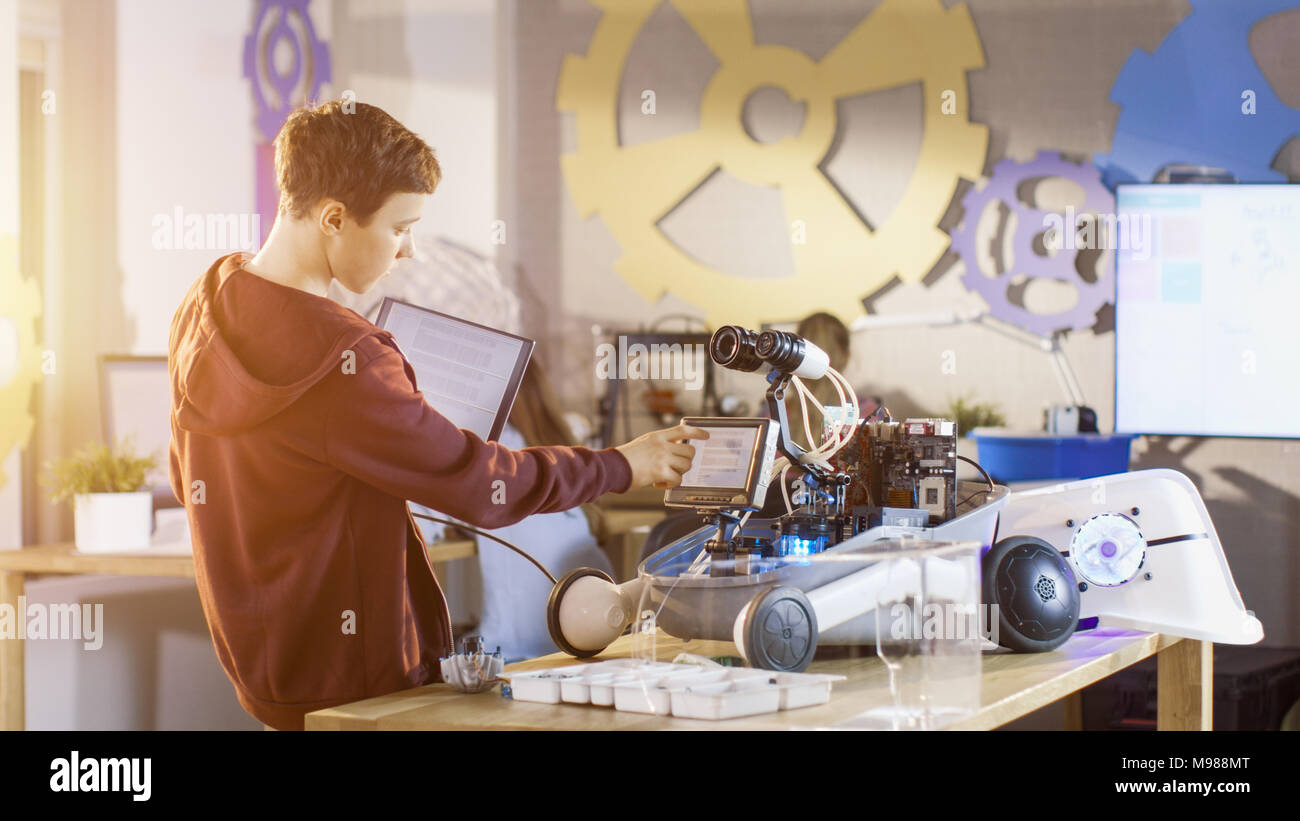 Boy Builds Fully Functional Robot with Bright LED Lights and Programs ...