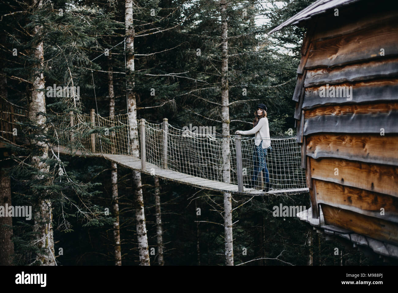 Simple suspension footbridge hi-res stock photography and images - Alamy