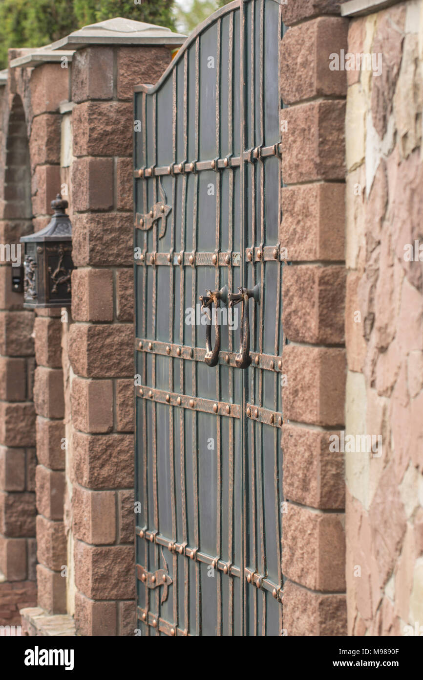 View individual wrought-iron gate elements Stock Photo - Alamy