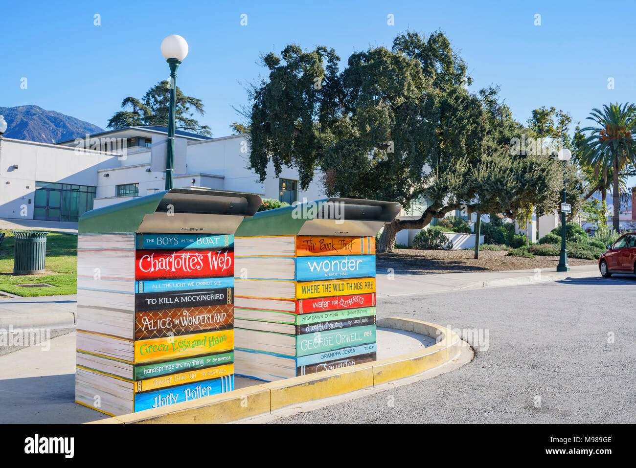 Cute book return box at Monrovia Library, Los Angeles County ...