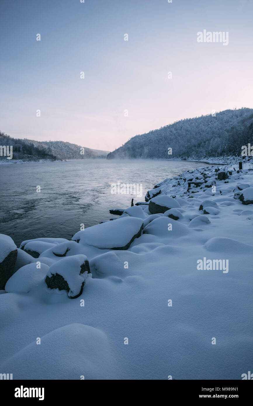 Bureya river in winter hi-res stock photography and images - Alamy