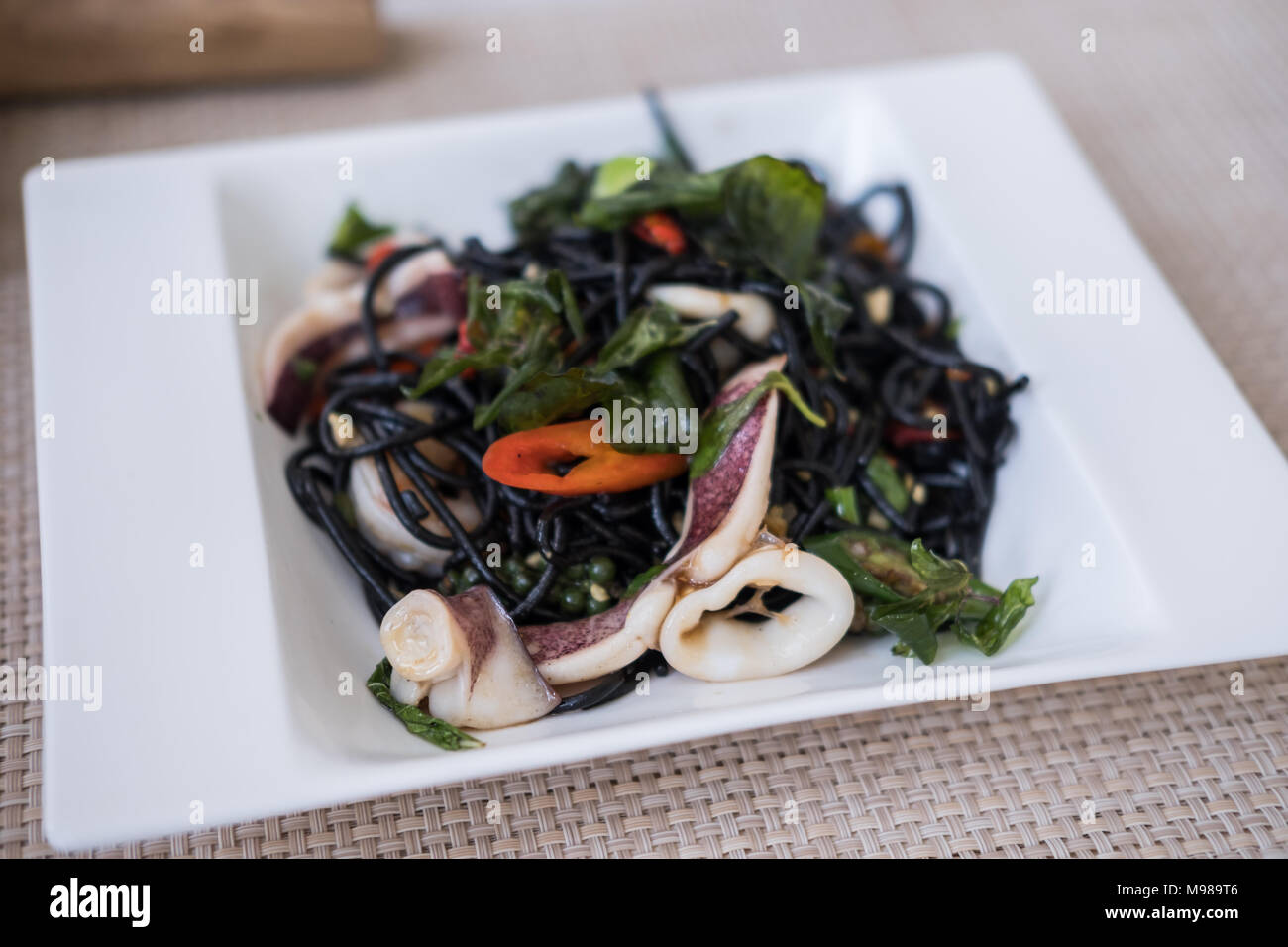 Black ink spaghetti hi-res stock photography and images - Alamy