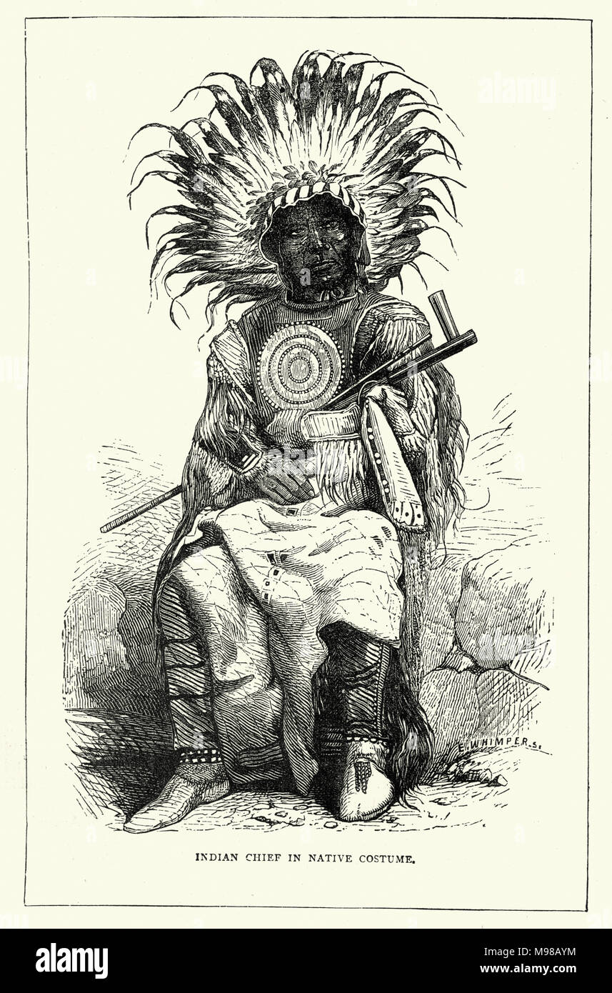 Native American Cheif in period costume Stock Photo - Alamy