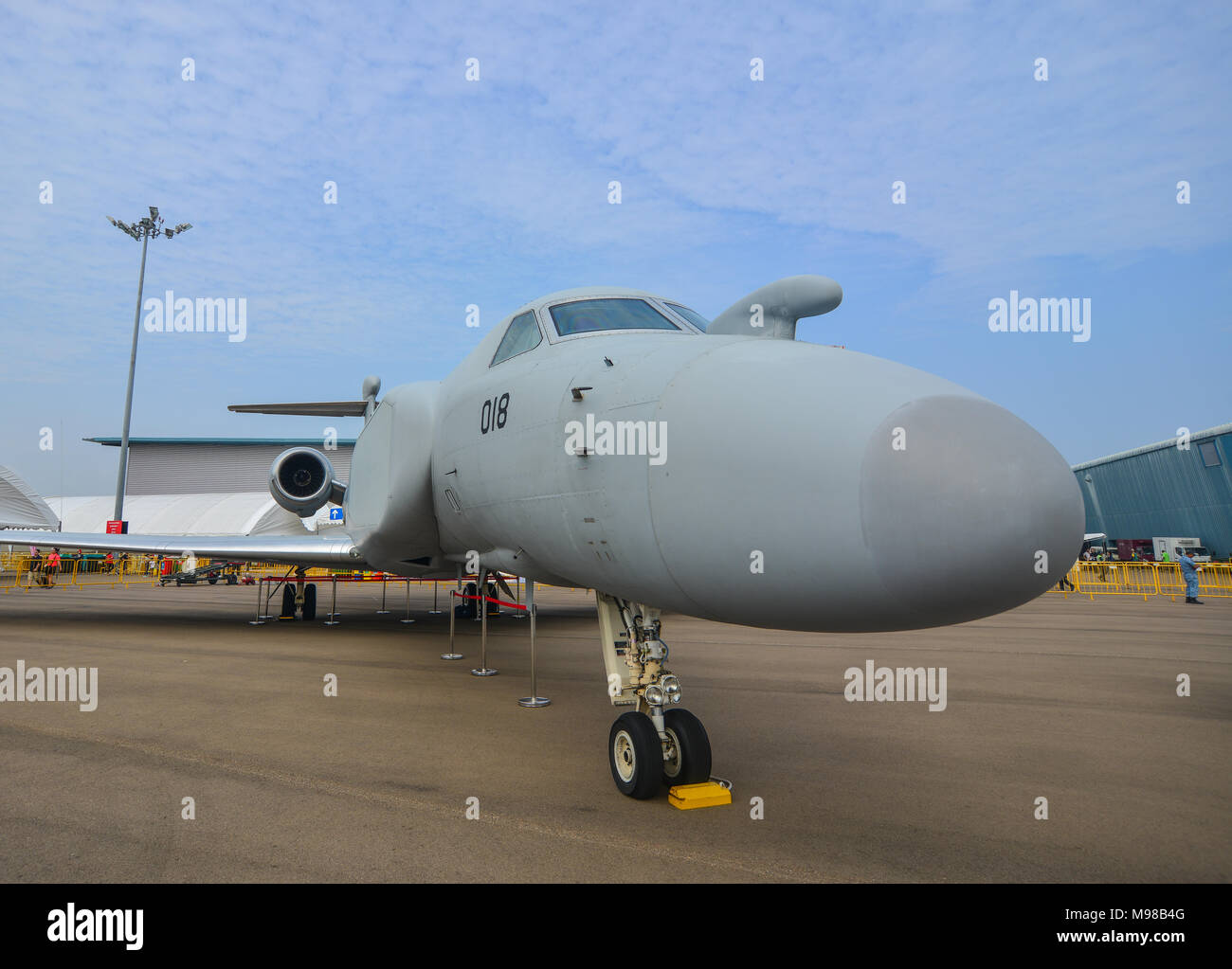 Singapore - Feb 11, 2018. A Gulfstream G550AEW aircraft of Singapore ...