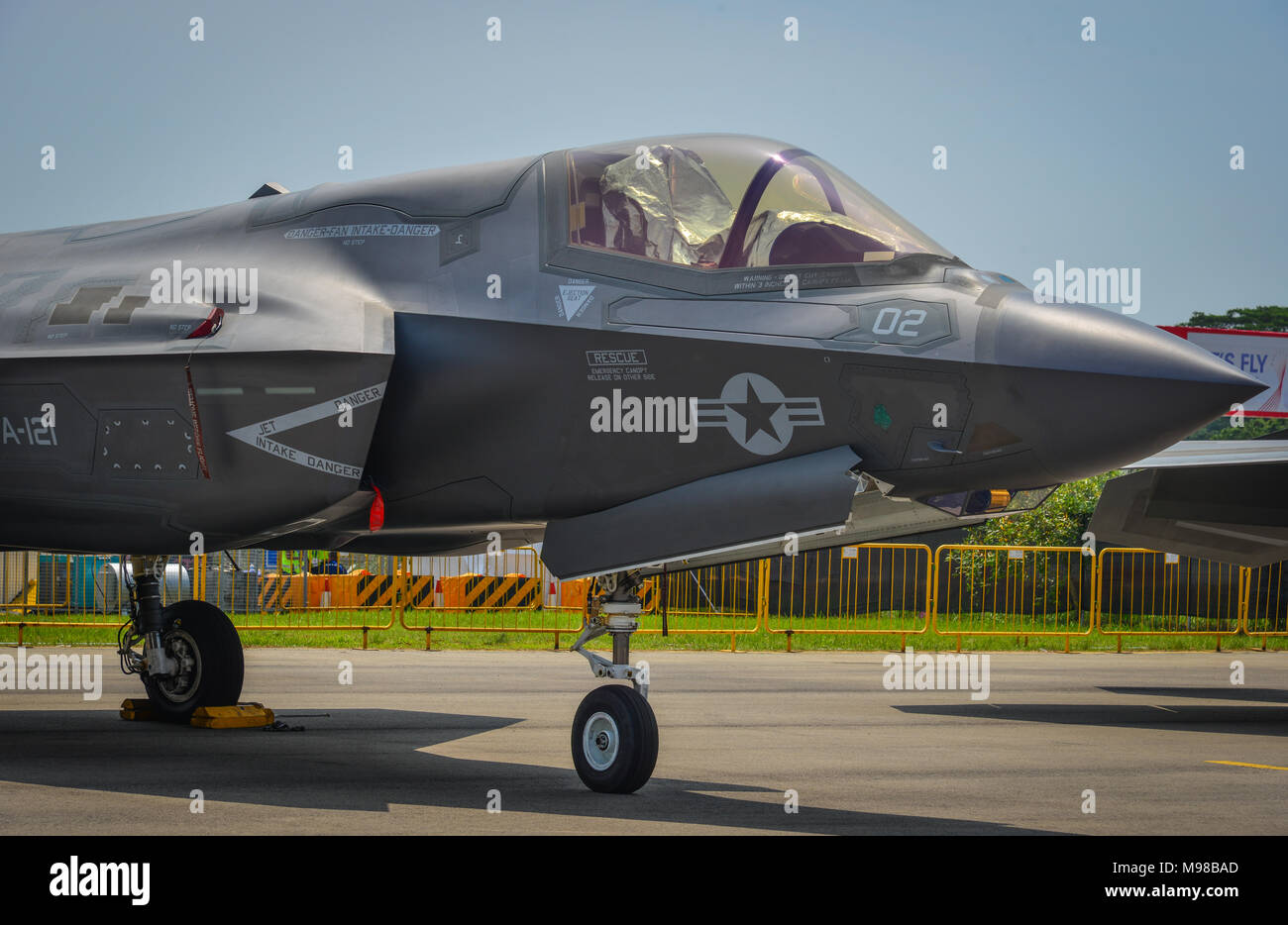 Singapore - Feb 10, 2018. A Lockheed Martin F-35 Lightning II aircraft ...