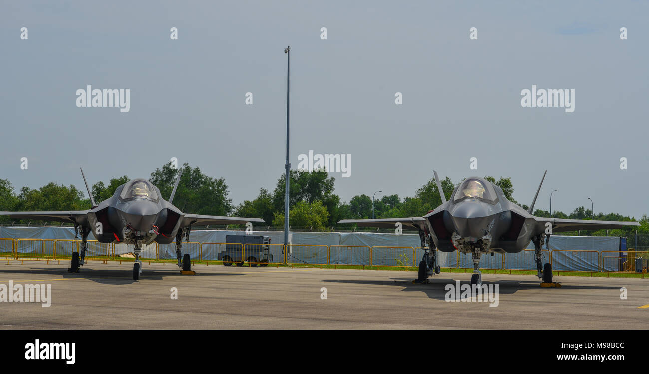 Singapore - Feb 10, 2018. A Lockheed Martin F-35 Lightning II aircraft ...
