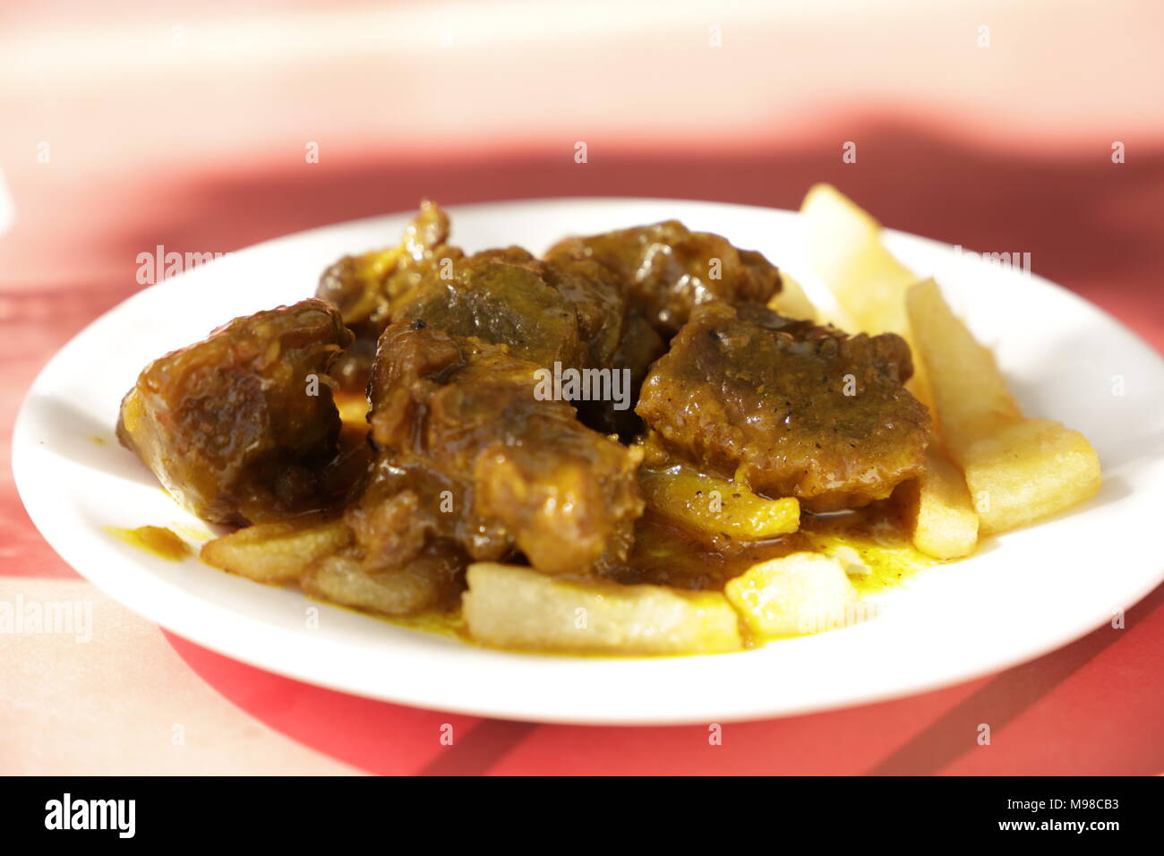 beef with chips as a tapa Stock Photo - Alamy