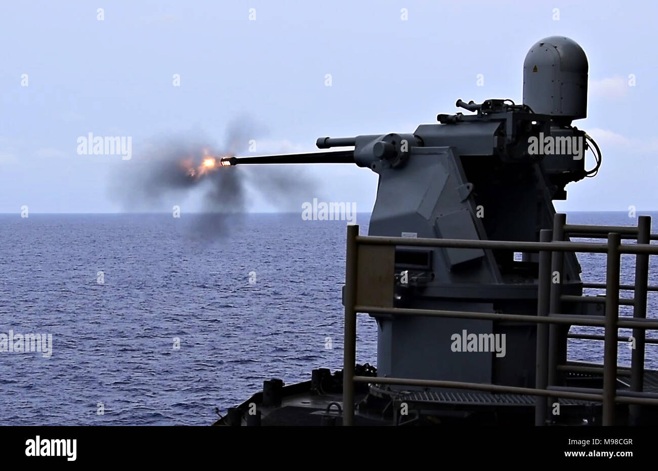 180320-N-RI884-0234 PHILIPPINE SEA (March 20, 2018) A MK-38 (Mod 2) 25 ...