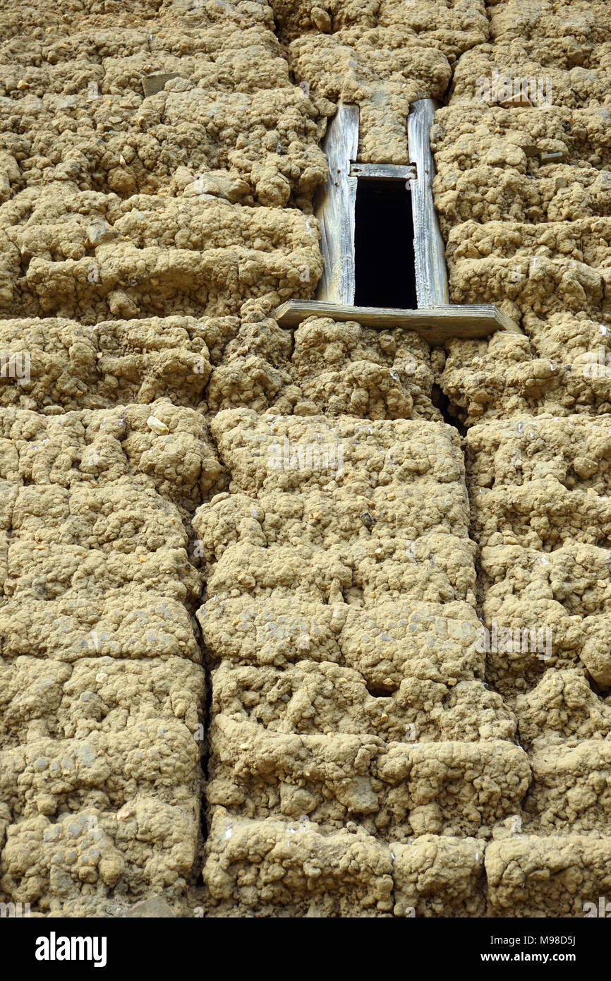 Wall mad of rammed earth of the watching tower of weiwu of Dafuzhen, a ...
