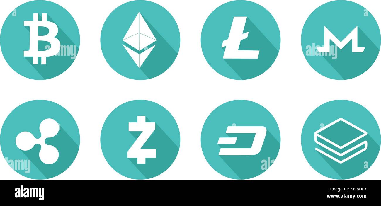 Colored icons of different crypto money Stock Vector Image & Art - Alamy