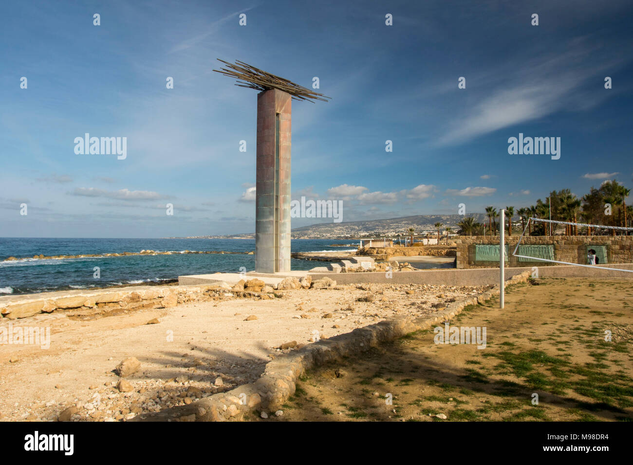 Monument and statue to Georgios Grivas in the spring sunshine of Paphos ...