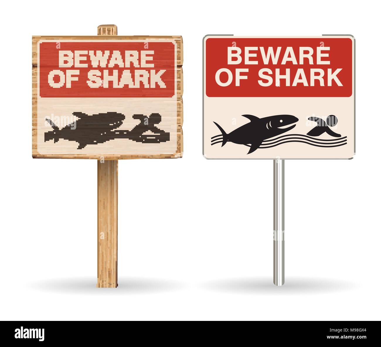 Shark warning sign australia hi-res stock photography and images - Alamy